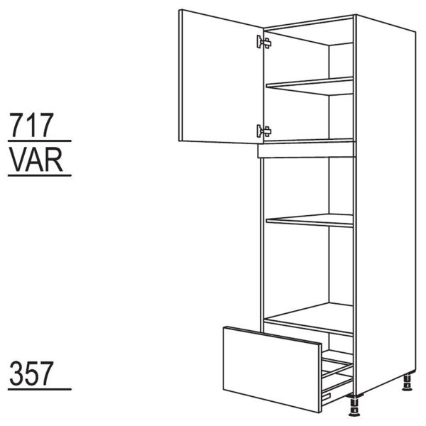 Nobilia | XL Geräte-Umbau Backofen und Mikrowelle | Nischenhöhe 38 & 59 cm | 1 Tür | 2 ...